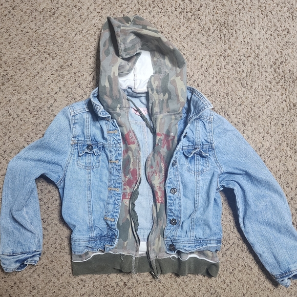 Passport Girl | Jackets & Coats | Passport Girl Denim Camo Jacket Size ...